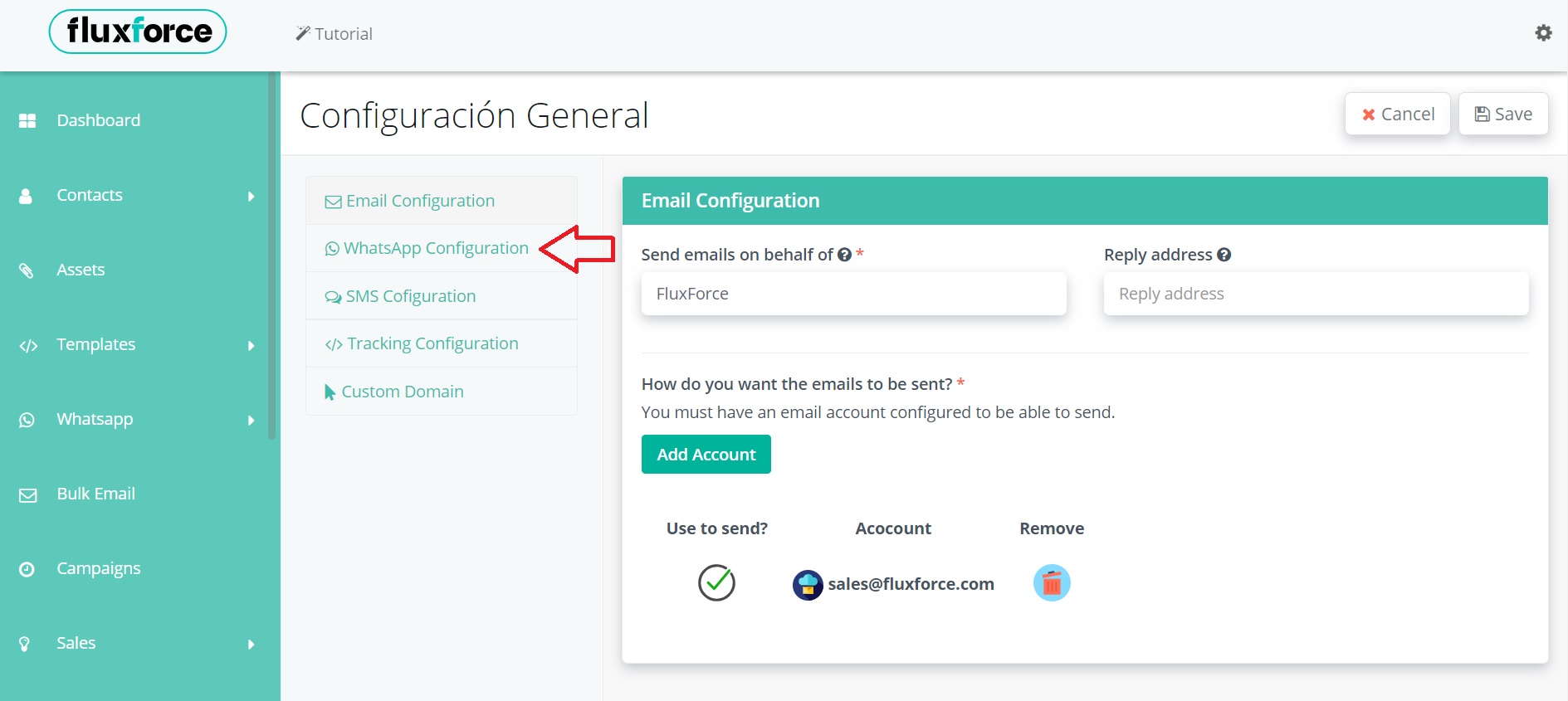 Integrate FluxForce and WhatsApp in less than 1 min - FluxForce
